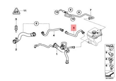 Genuine BMW E53 X5 Radiator Coolant Hose OEM 17127509966 | eBay