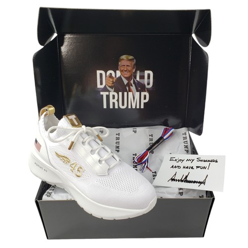 Donald J Trump POTUS 45 Sneakers Shoes Sz M11/W12.5 White Gold ...