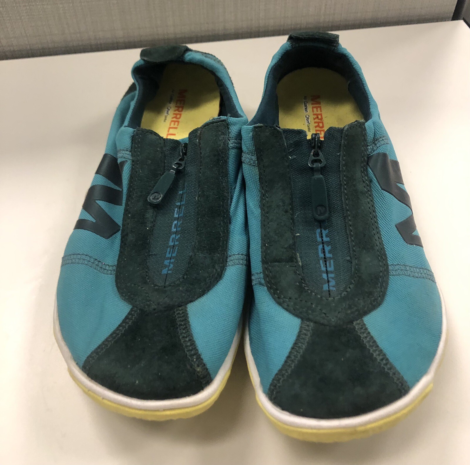 Merrell Barrado Casual Athletic Shoes Womens 6 Blue Suede Front Zip ...