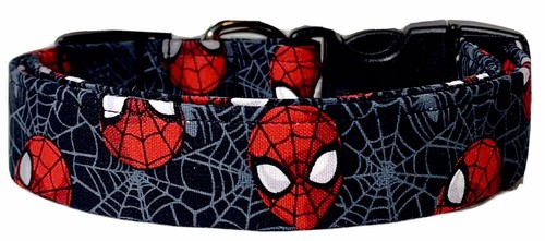 Tossed Spider-Man & Webs Black Handmade Dog Collar | eBay