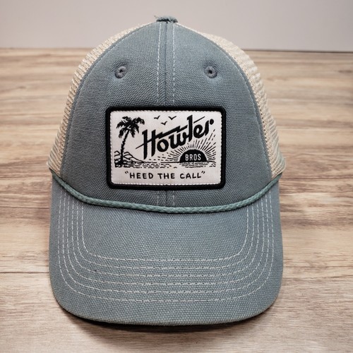 Howler Bros Paradise Patch Hat Cap Strap Back Blue Mesh Back Palm Beach ...