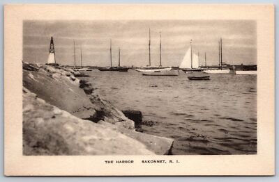 Sakonnet Rhode Island~Harbor View~Boats on Water~c1910 Albertype ...