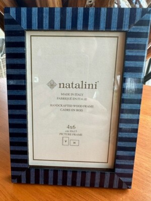 5x7 NATALINI PHOTO/PICTURE FRAME - BLUE STRIPED | eBay