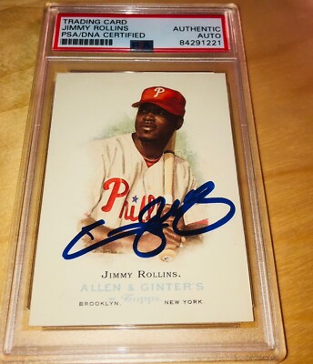 Jimmy Rollins 2006 Allen & Ginter #204 PSA Signed Card Auto RARE A | eBay