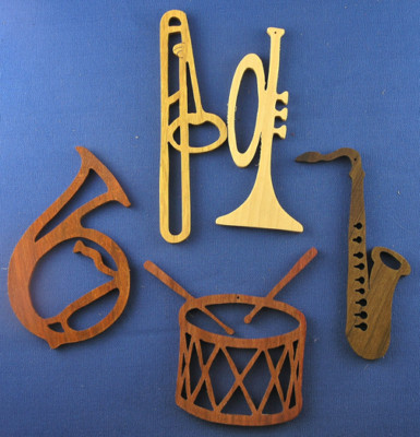 Musical Instrument Ornaments - Set of 5 - hand cut | eBay