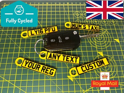 Personalised Number Plate Custom Keyring Car Registration Reg Licence ...