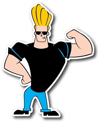 JOHNNY BRAVO MUSCLE CARTOON DECAL STICKER 3M USA TRUCK BIKE VEHICLE ...