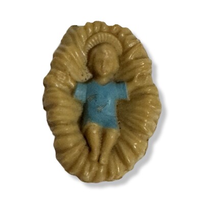 Vintage 1 3/8” Miniature Baby Jesus Nativity Figure Hong Kong 60s-70s ...