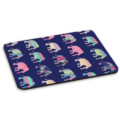 PATCHWORK ELEPHANTS PC COMPUTER MOUSE MAT PAD - Pattern Animal Blue | eBay