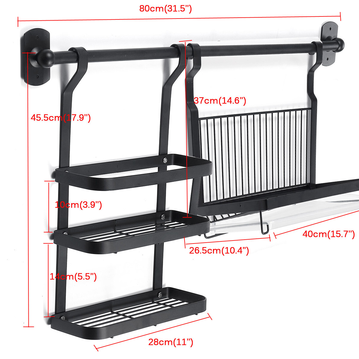 Pantry Door Spice Rack Organizer Over the Door Shelf Kitchen Hanging ...
