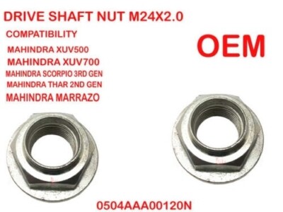 DRIVE SHAFT NUT M24X2.0 FOR MAHINDRA XUV500,XUV700,THAR 2ND GEN OEM | eBay