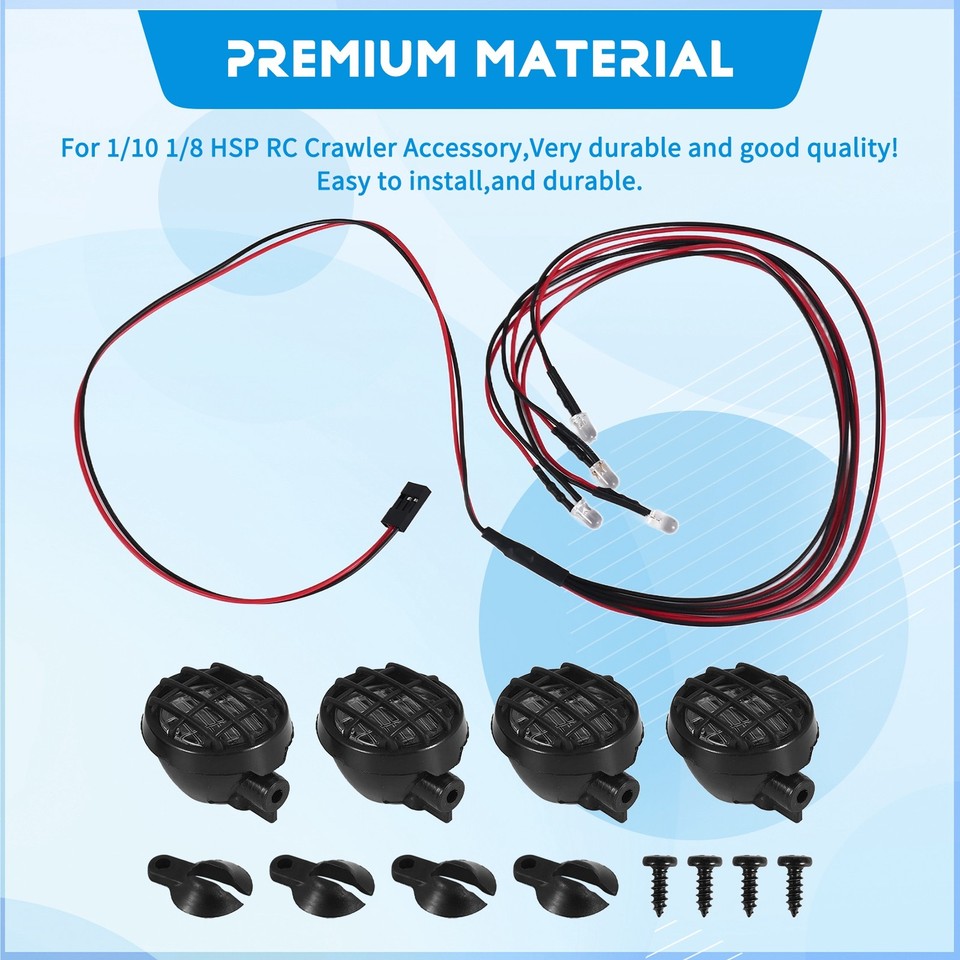 4 Led White Light with Lampshade for 1/10 Rc Crawler Accessory Rc ...