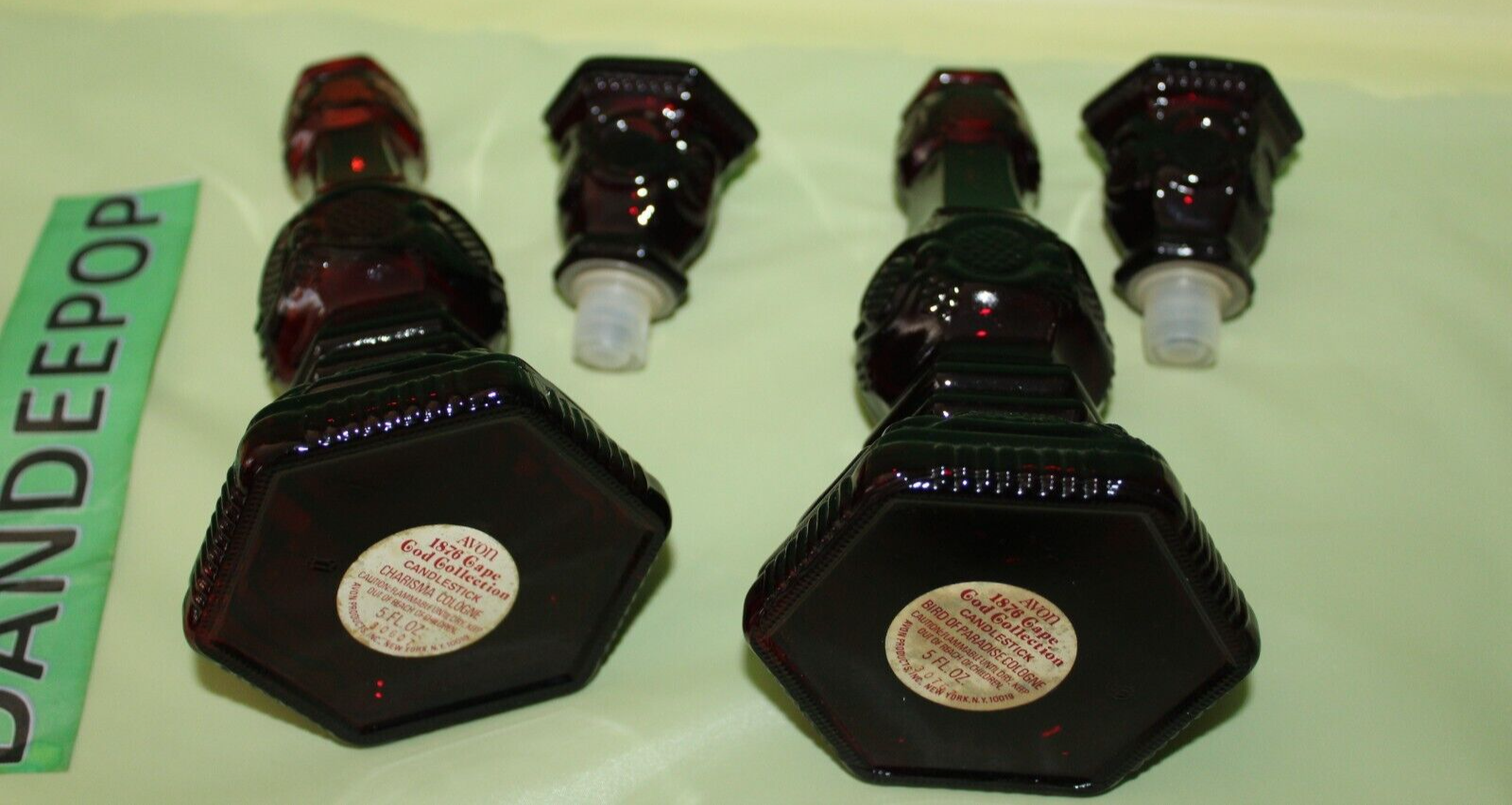 Ruby Red Glass Avon Cape Cod 1876 Pair Of Charisma Cologne Candlesticks ...
