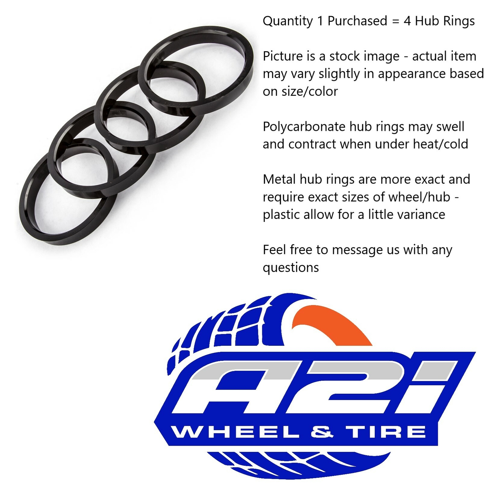 Set 4 Gorilla Hub Centering Rings 63mm Outer Dia-57.10mm Inner Dia | eBay