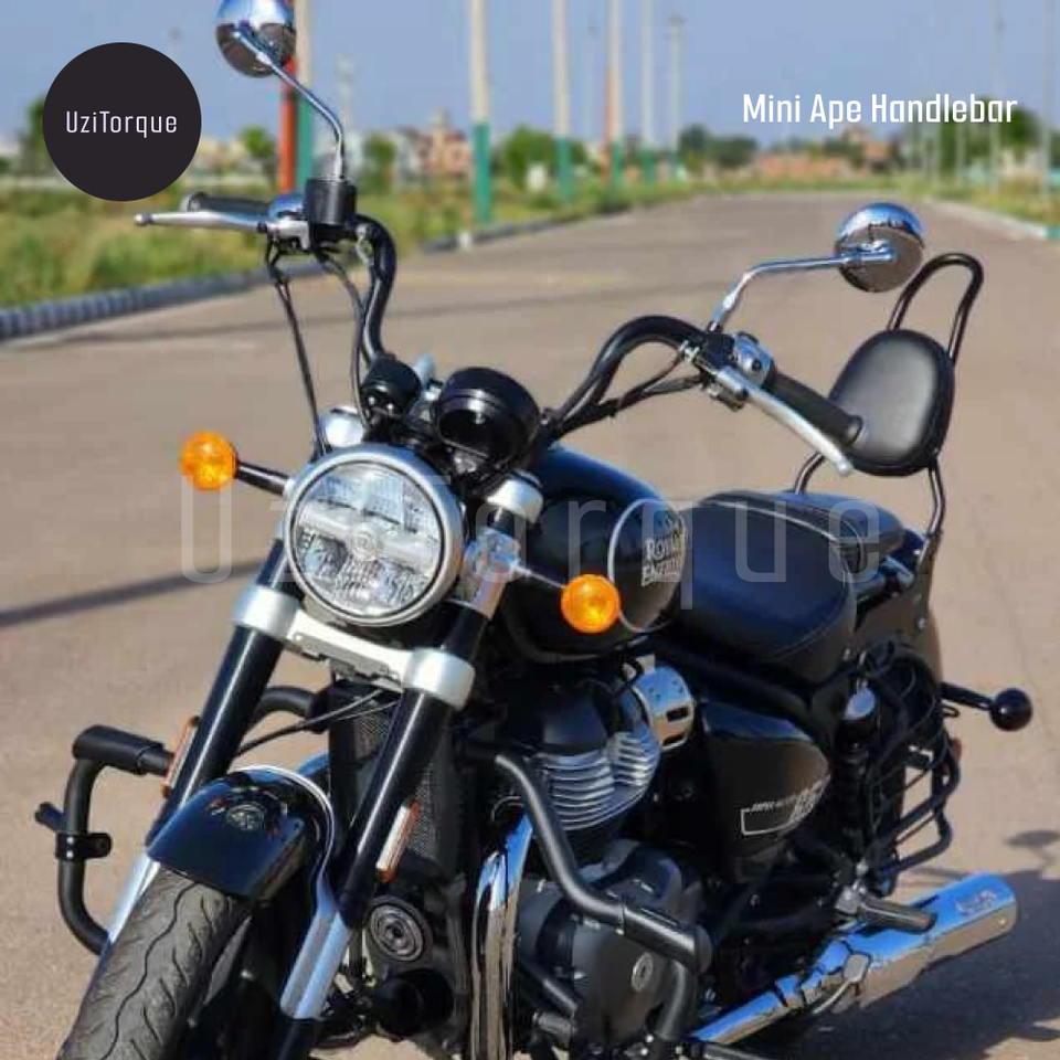 Mini Ape Handlebar Fit For Royal Enfield Super Meteor 650 (Black) | eBay