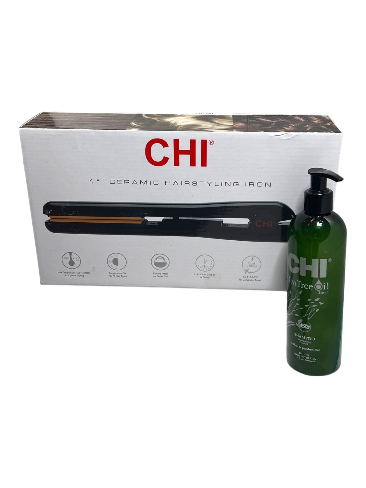 CHI 1'' CERAMIC Flat Iron Hair Straightener OPAL BLACK MODEL FREE CHI ...