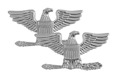 Silver Eagle Polished Military Colonel Ranking Insignia Set Pins | eBay