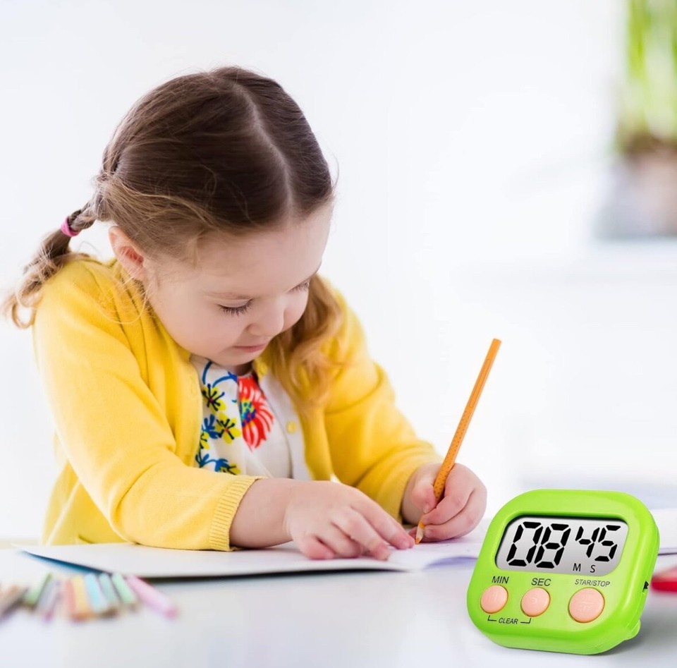 3 Mini Electronic Large LCD Digital Kitchen Timer Clock Countdown Count ...