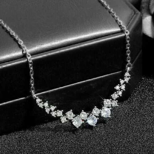 3Ct Round Lab Created Diamond 14K White Gold Plated Women's Pendant ...