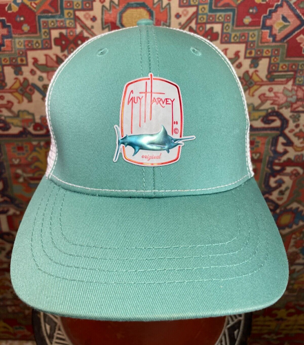 Guy Harvey Aftco Original Mesh Snapback Green Truckers Hat One Size | eBay