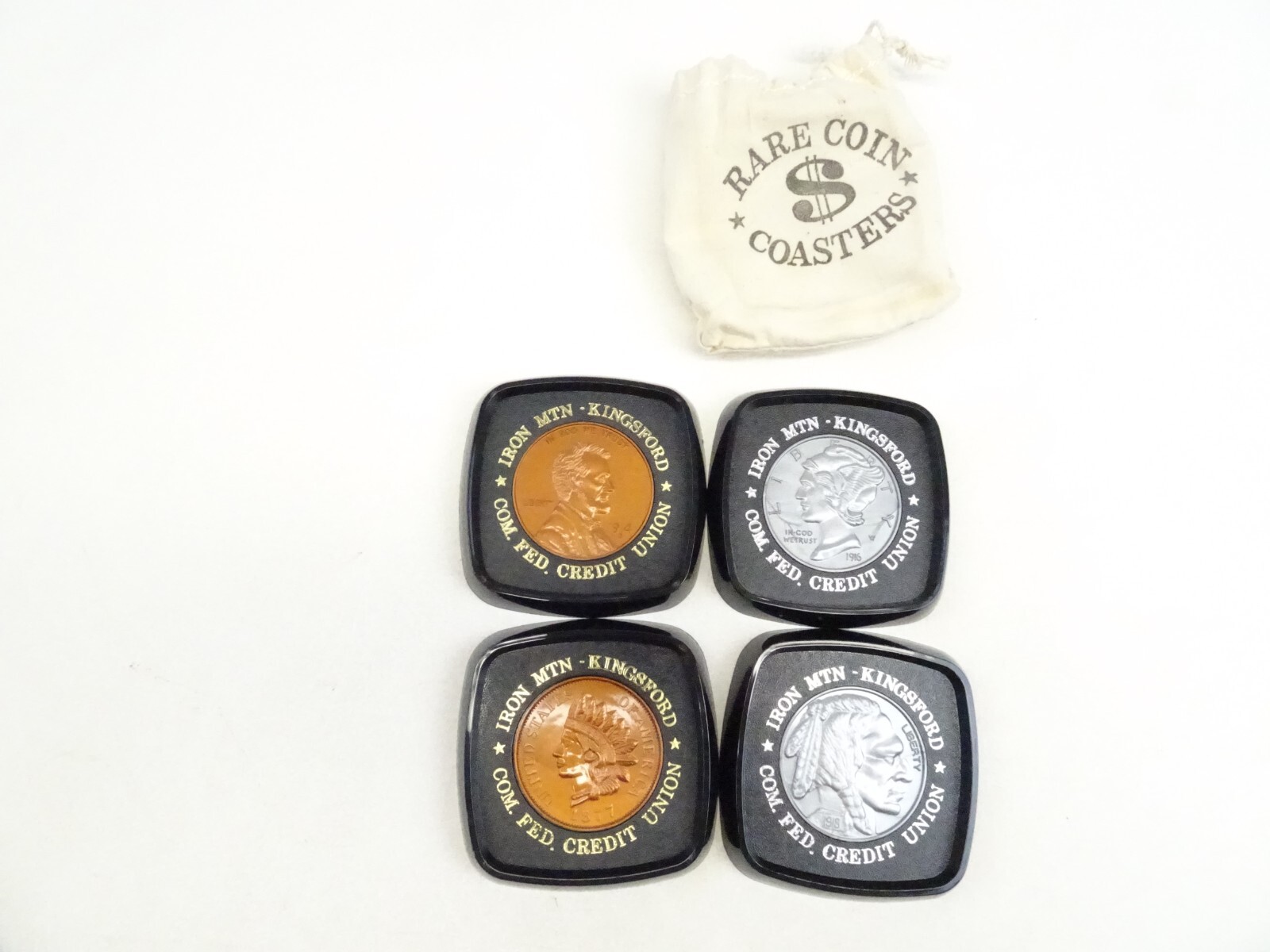 Iron Mountain Kingsford Com Fed Credit Union Coin Coasters Set 4 Upper ...