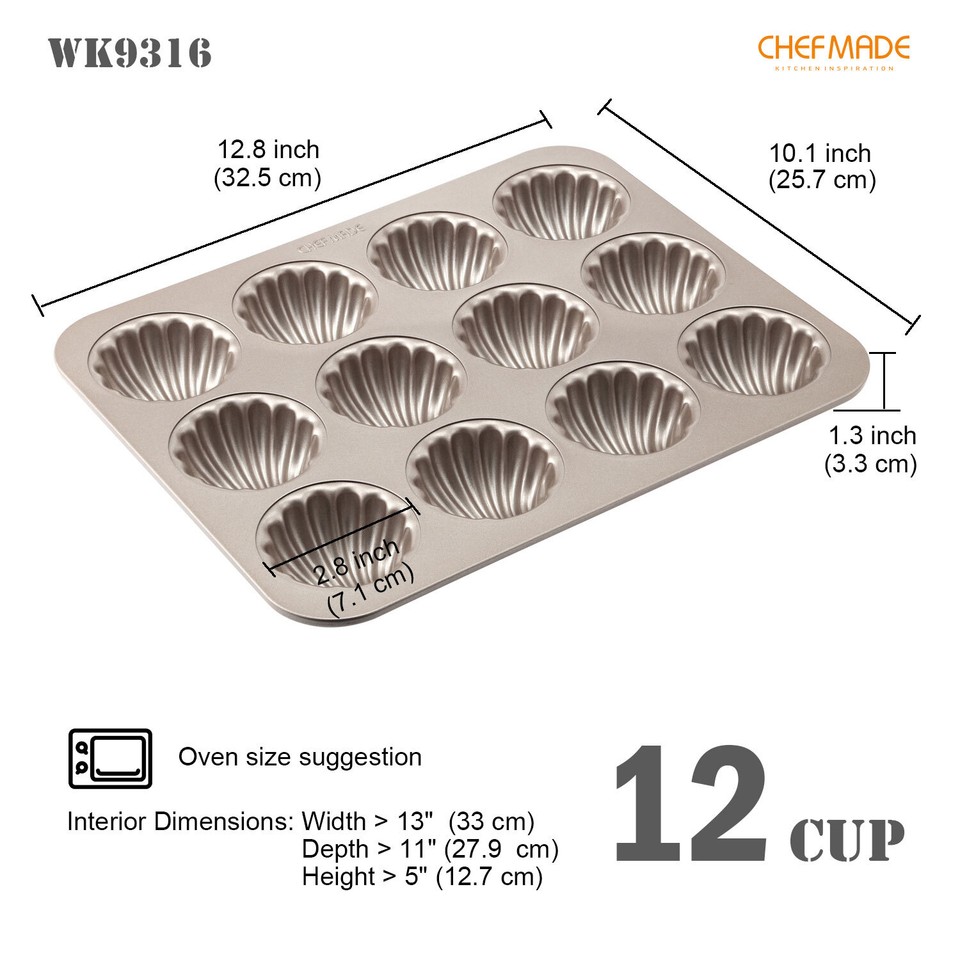 CHEFMADE Madeleine Pans, Spherical Shell Madeline Cake Pan | eBay