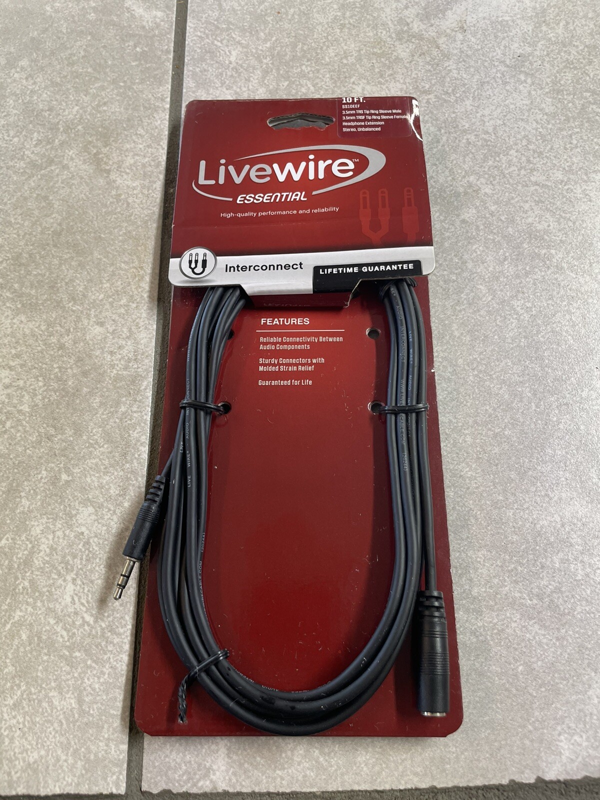 NEW Livewire 3.5mm TRS Male to 3.5mm TRS Female Headphone Ext Cable 10 ...
