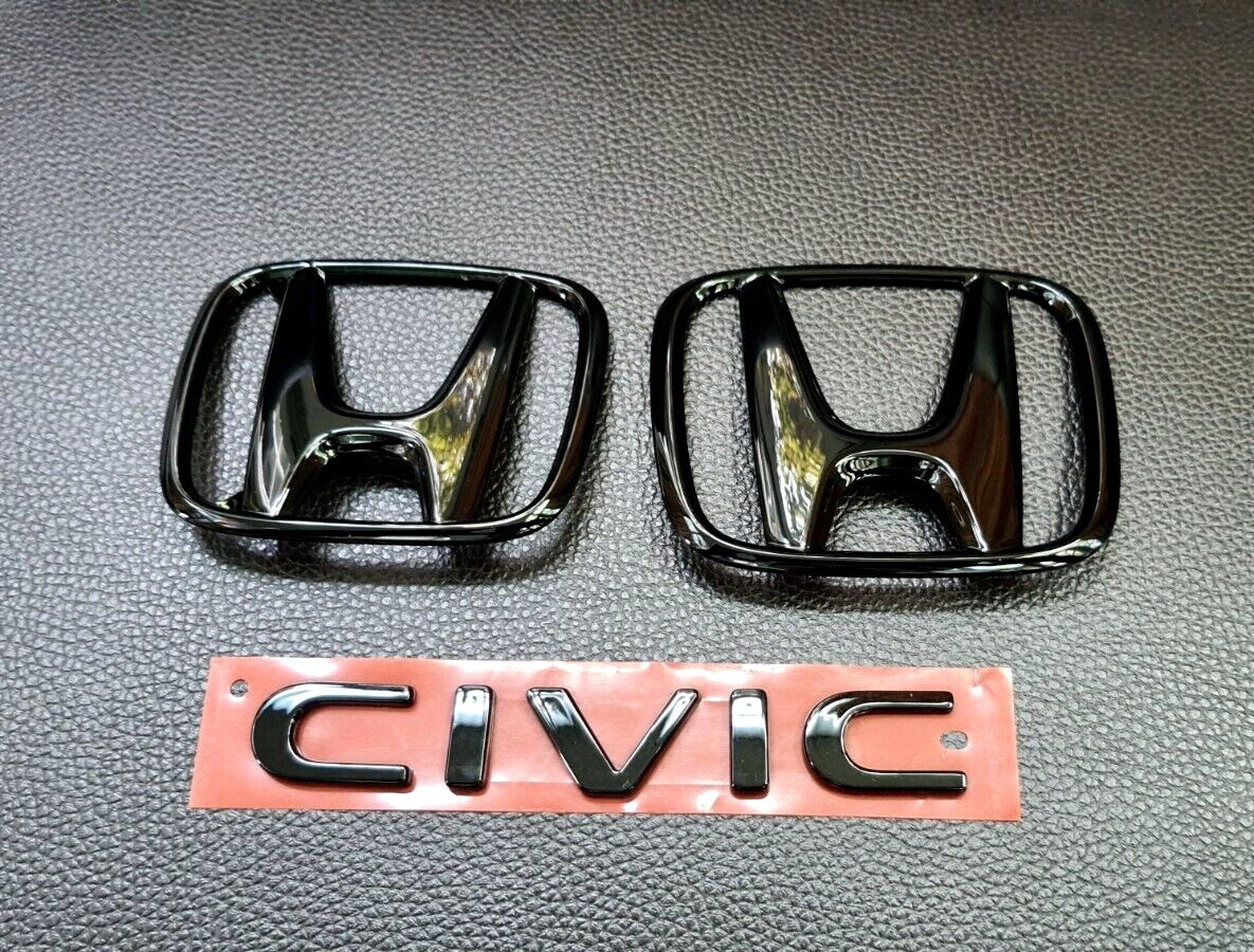 3pcs Fit For 2016-2021 Honda Civic Front+Rear Letter Logo Badge Emblem ...