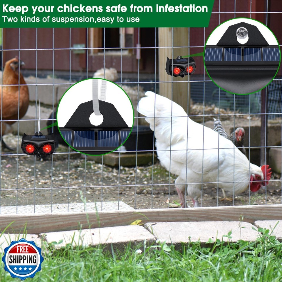 6 Pack Solar Deer Repellent Outdoor, Squirrel Repeller Devices with Red ...