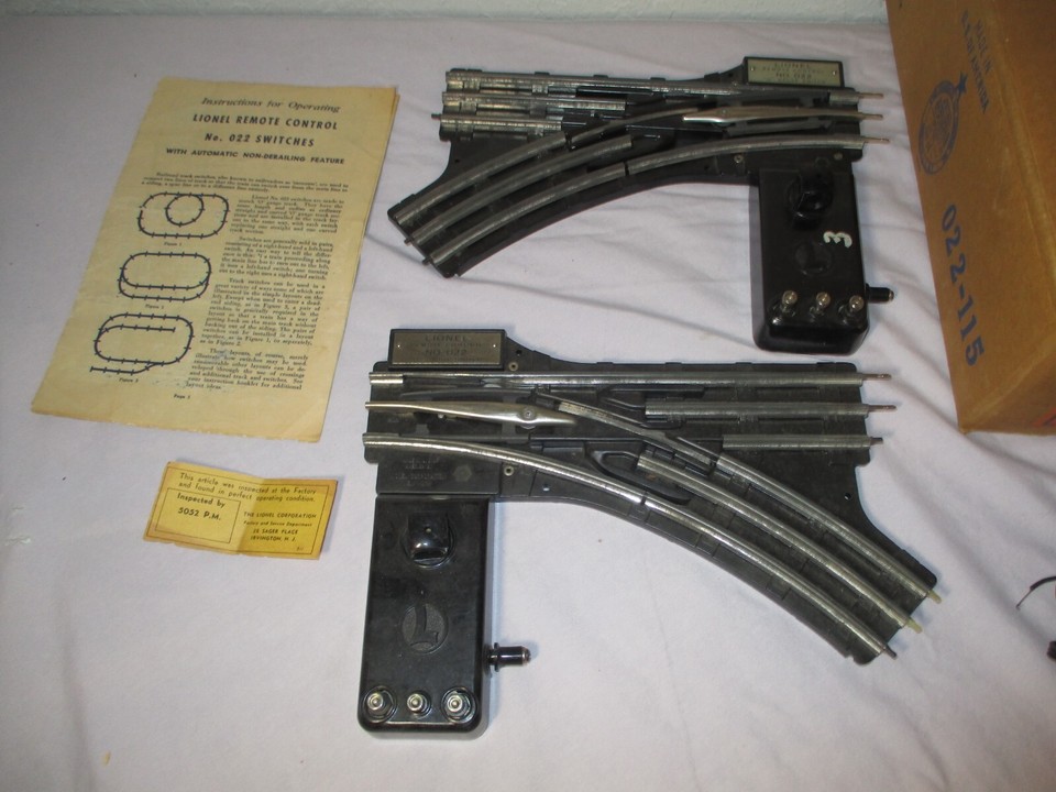 Vintage LIONEL 1 Pair #022 Remote Control "O" Gauge Switches MODEL ...