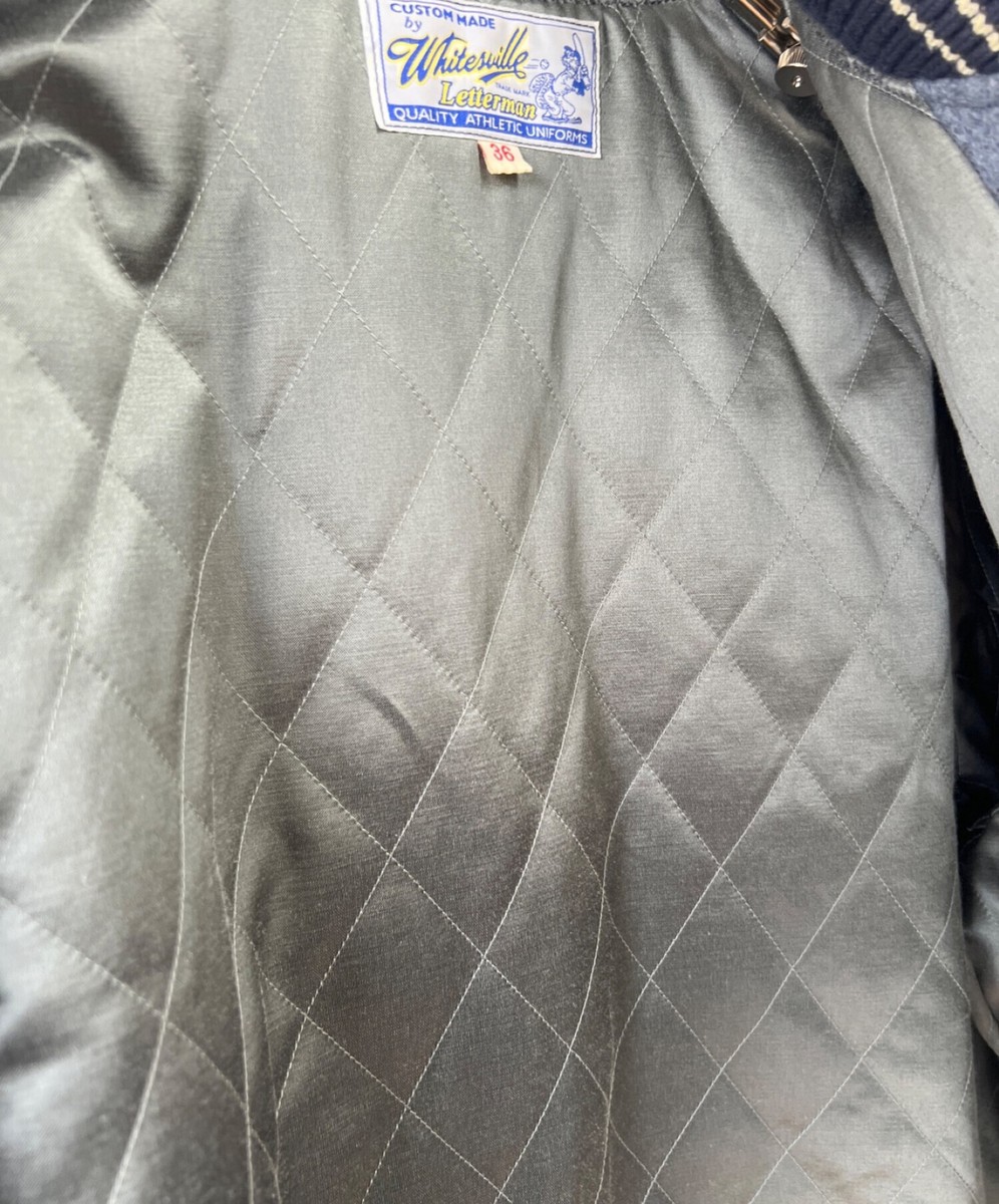 36】 WHITESVILLE WV12839 Leather Stadium Jumper jacket Blue 36】 WHITESVILLE WV12839 Leather Stadium Jumper jacket Blue