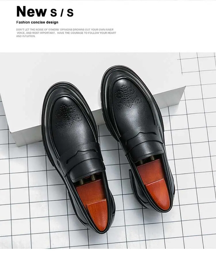 Luxury Men's Formal Shoes Slip on Flats Business Dress Shoes Male ...
