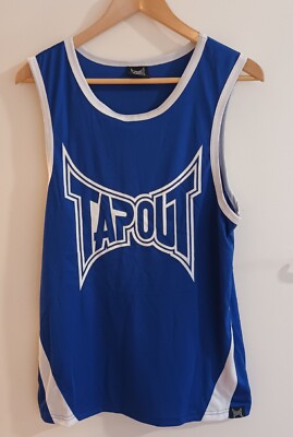 Tapout Mens Singlet Tank Blue White Size Medium Sleeveless Tee 2013 ...