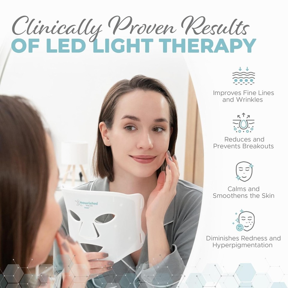 Silicone 7 Colors Red Light Therapy Masks Led Phototherapy Facial for ...