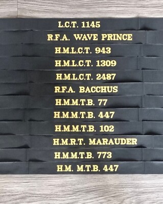Modern Weave Royal Navy/Naval Cap Tallies - Assorted Lot Cap Tally ...