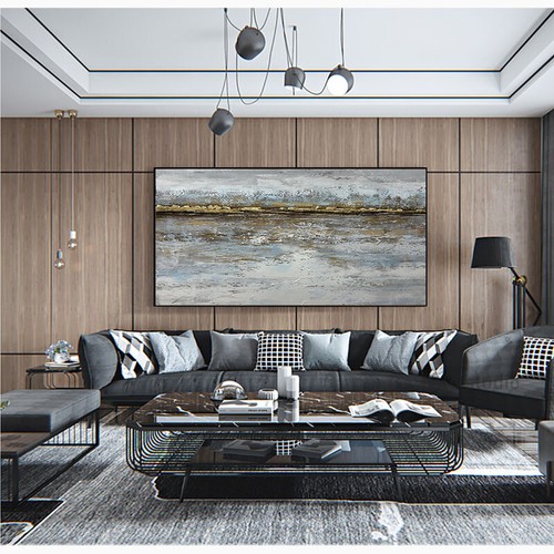 Customizable Abstract Landscape Mural Decoration Living Room Large ...