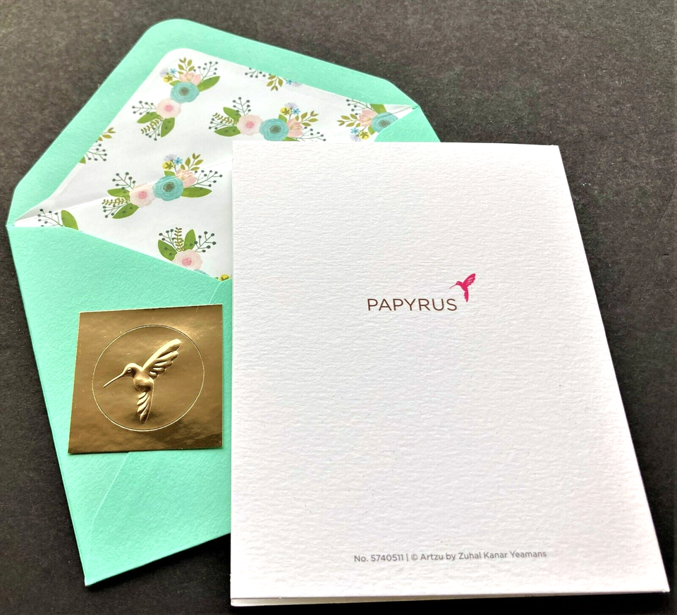 5 Papyrus SMALL Owl Note Cards Blank Hummingbird Seal Flower Crown ...