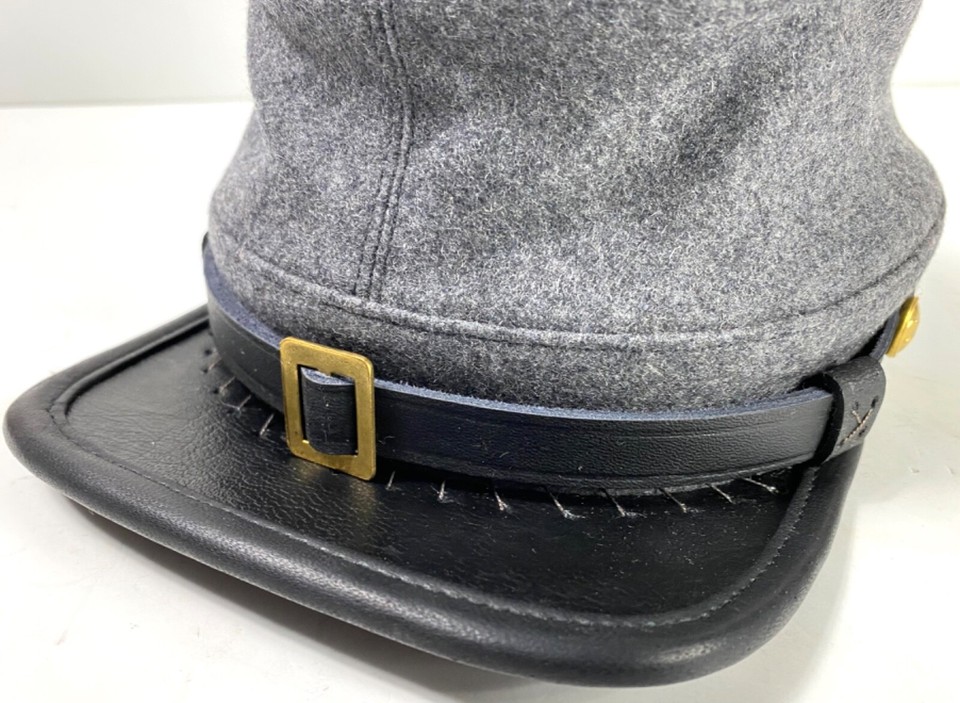 CIVIL WAR CSA CONFEDERATE INFANTRY GREY WOOL KEPI FORAGE CAP HAT-MEDIUM ...