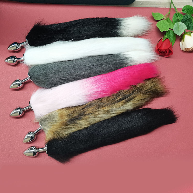 Fox Tail Plug Stainless Steel Plug Role-Play SM Bondage Insert For ...