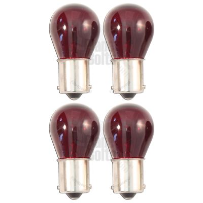 Red 4x Light Bulb Turn Signal Blinker Single Filament Glass 1156 BA15S ...