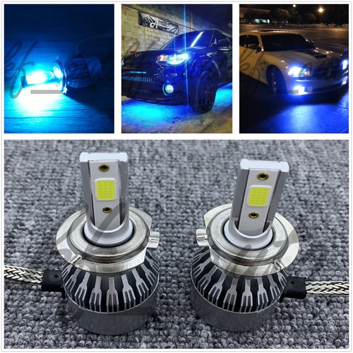 NEW H7 8000k Ice Blue 8000LM LED Headlight Bulb Kit High Low Beam Fog ...