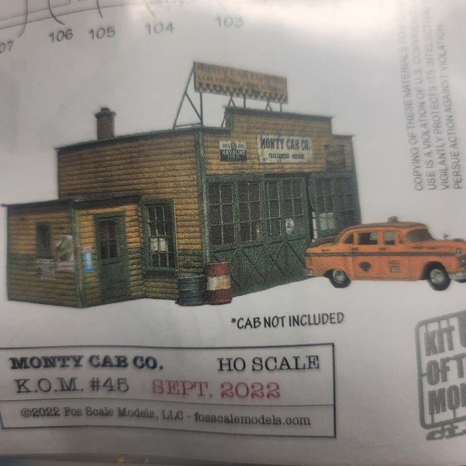 Fos Scale Models Monty Cab Co. Ho Scale structure kit | eBay