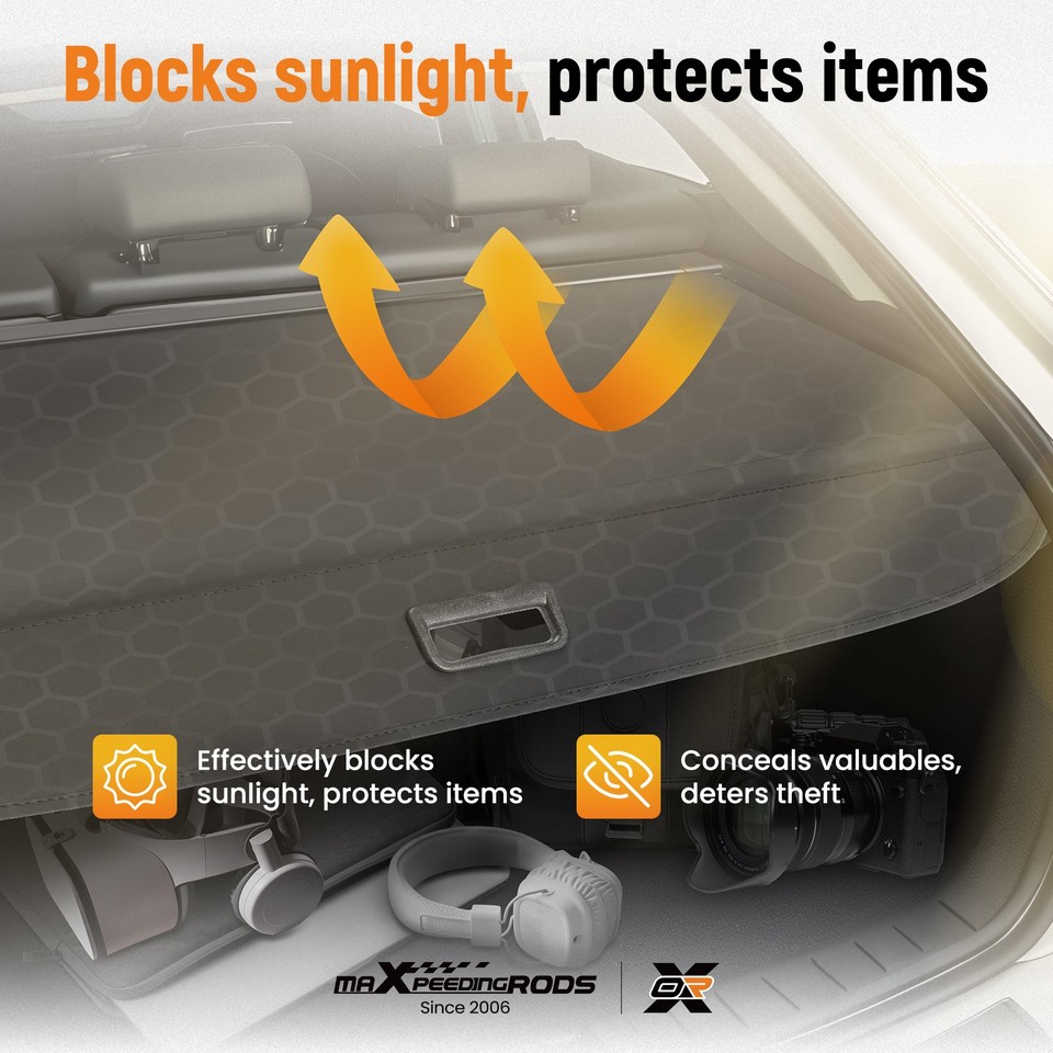 Black Parcel Shelf Cargo Cover for Ford Escape 2020-24 Retractable ...