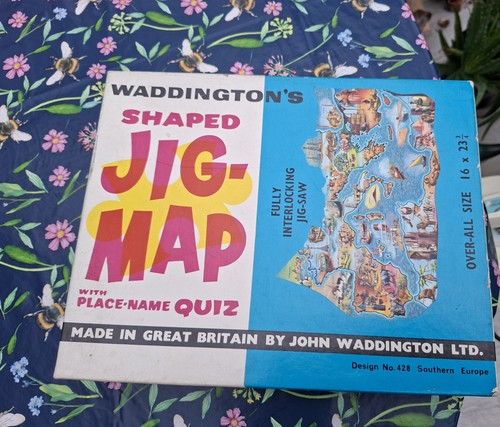 Vintage Waddingtons Shaped Jig Saw Puzzle Map Of Southern Europe No428 ...