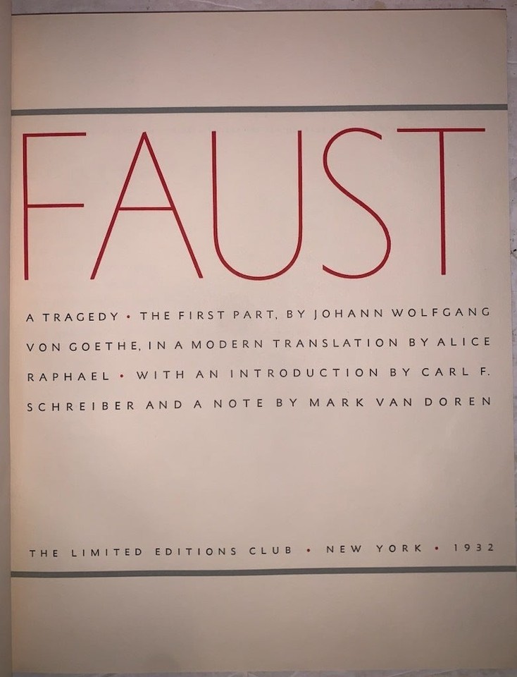 Johann Wolfgang Von Goethe, Signé Édition Limitée / Faust A Tragédie ...
