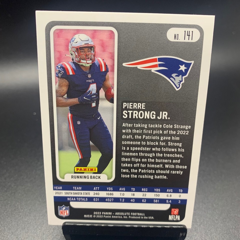 2022 Panini Absolute #141 Pierre Strong Jr. Rookie Green Parallel ...