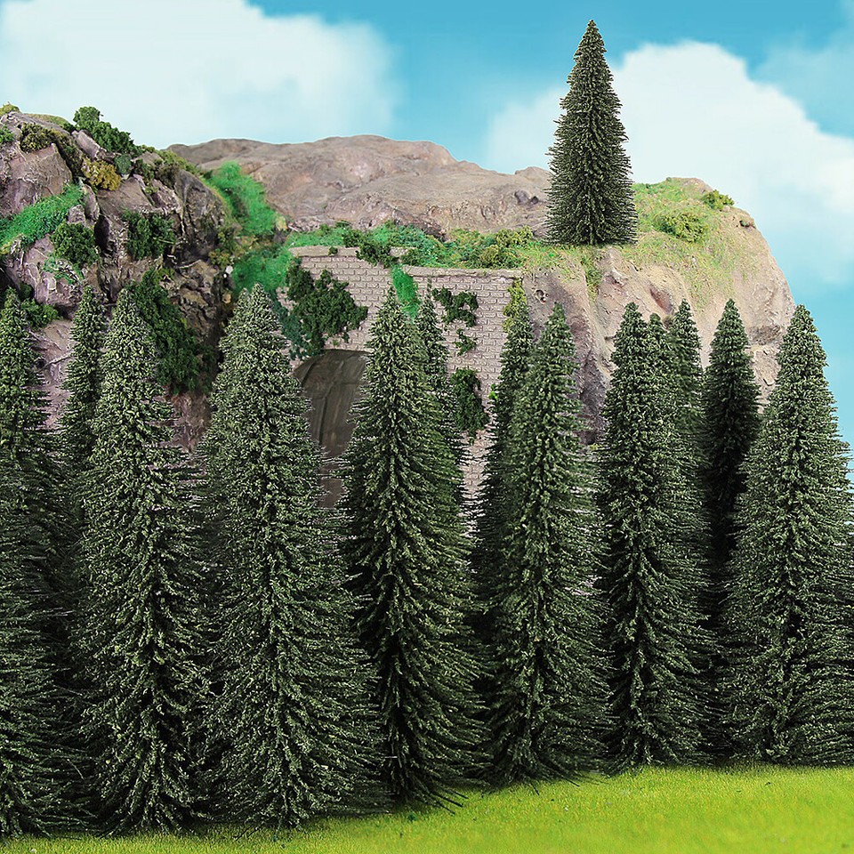 20pcs Model Pine Trees 1:50 Green Pines For O Scale Model Railroad Layout 12.5cm | eBay