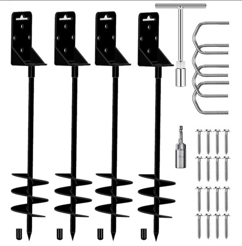 Ground Anchor Kit, Set of 4 Earth Augers, Drill Ready 20" 28"Long 3 ...