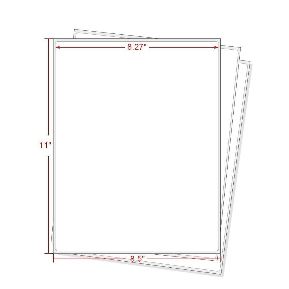 100 Full Sheet Shipping Labels 8.5x11 Self Adhesive Blank Paper for ...