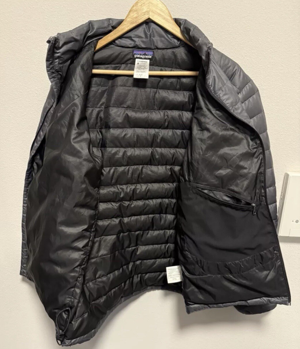 Patagonia Men's Jacket Grey Dark Gray Down Goose Puffer Coat Size M ...